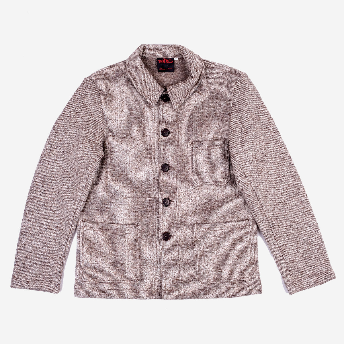 Vetra - Workwear Chore Jacket - Knitted Wool - Brown Marl – Muddy George
